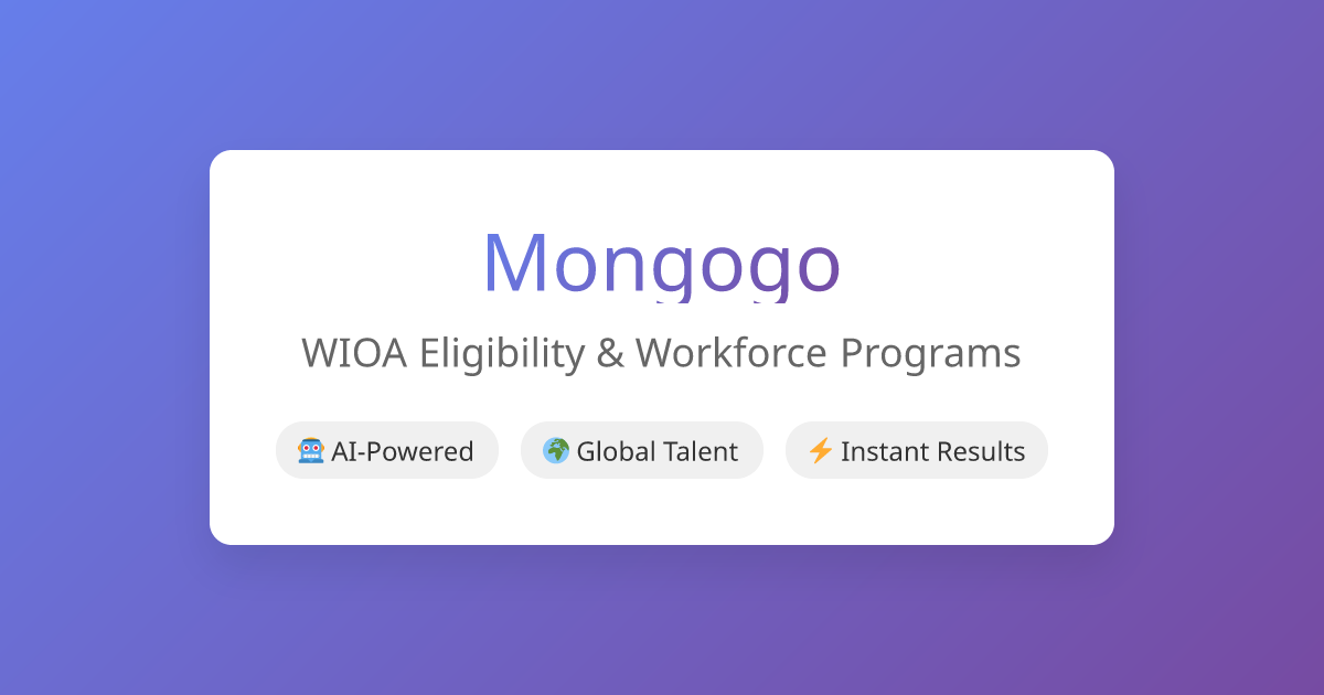 Mongogo - WIOA Eligibility Checker